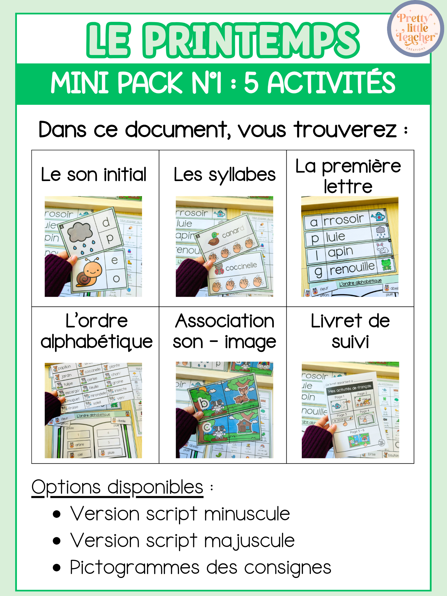 Mini Pack 1 Français sur le printemps – Pretty Little Teacher