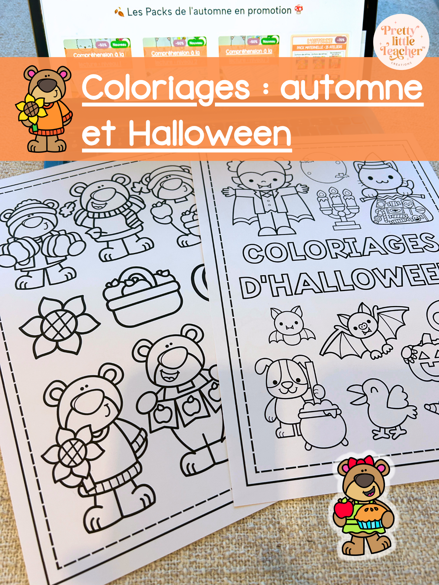 Coloriage automne et halloween – Pretty Little Teacher