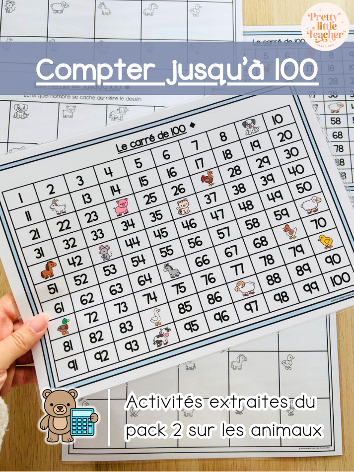 Les nombres jusqu'à 100 (3x) – Pretty Little Teacher