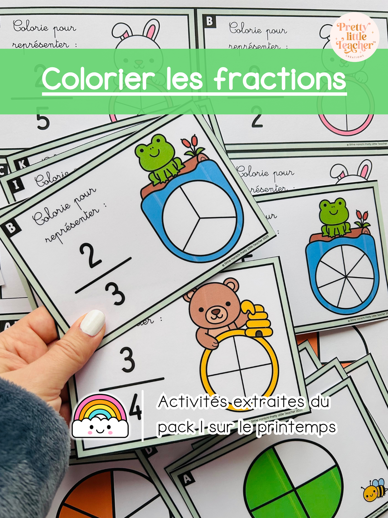 Colorier des fractions (3x) – Pretty Little Teacher
