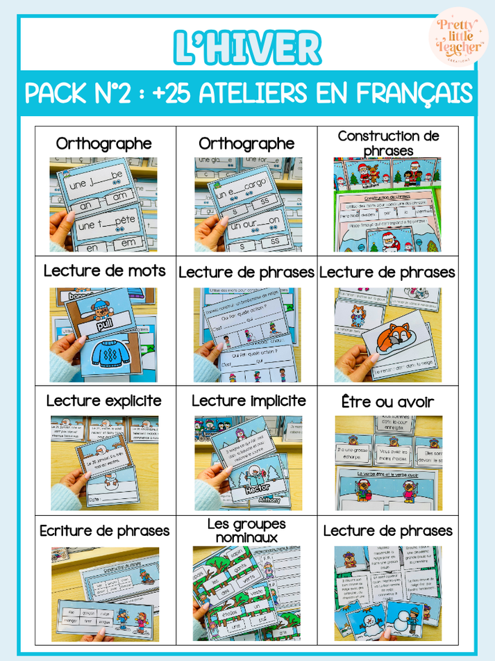 Pack 2 Français sur l'hiver – Pretty Little Teacher