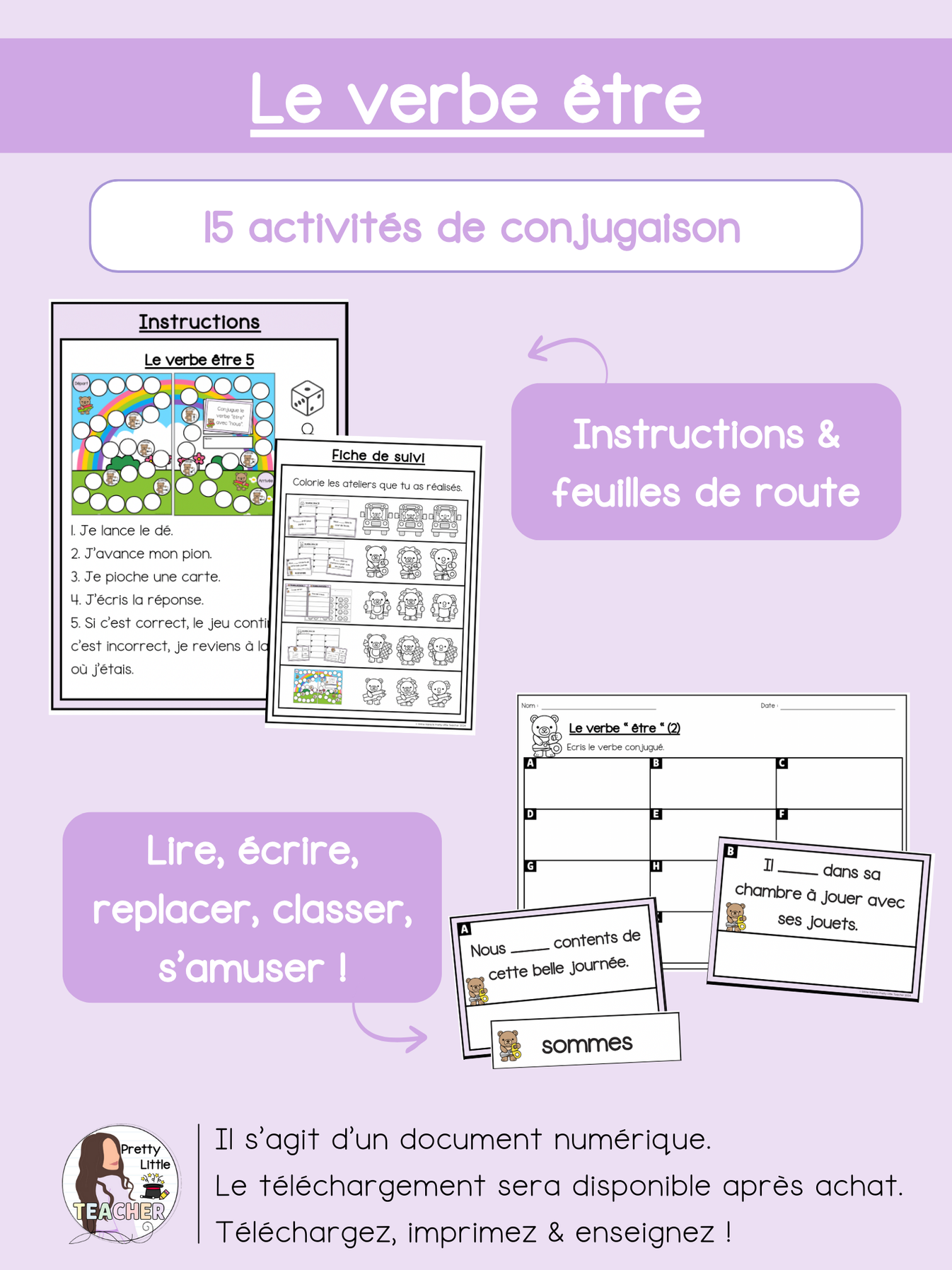 Le verbe être (pack de 15 activités) – Pretty Little Teacher