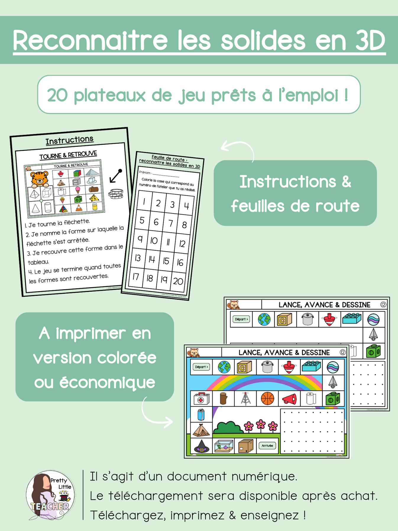 Reconnaitre les solides en 3D – Pretty Little Teacher